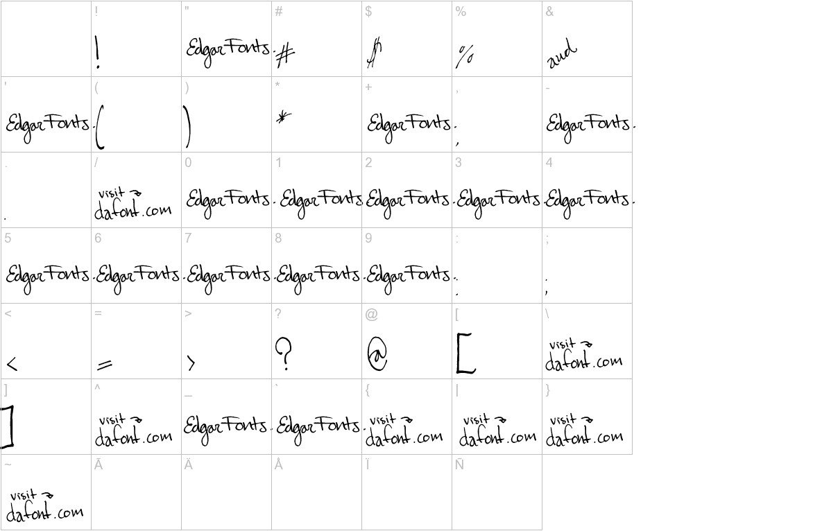 Cursiveedgar Font | UrbanFonts.com