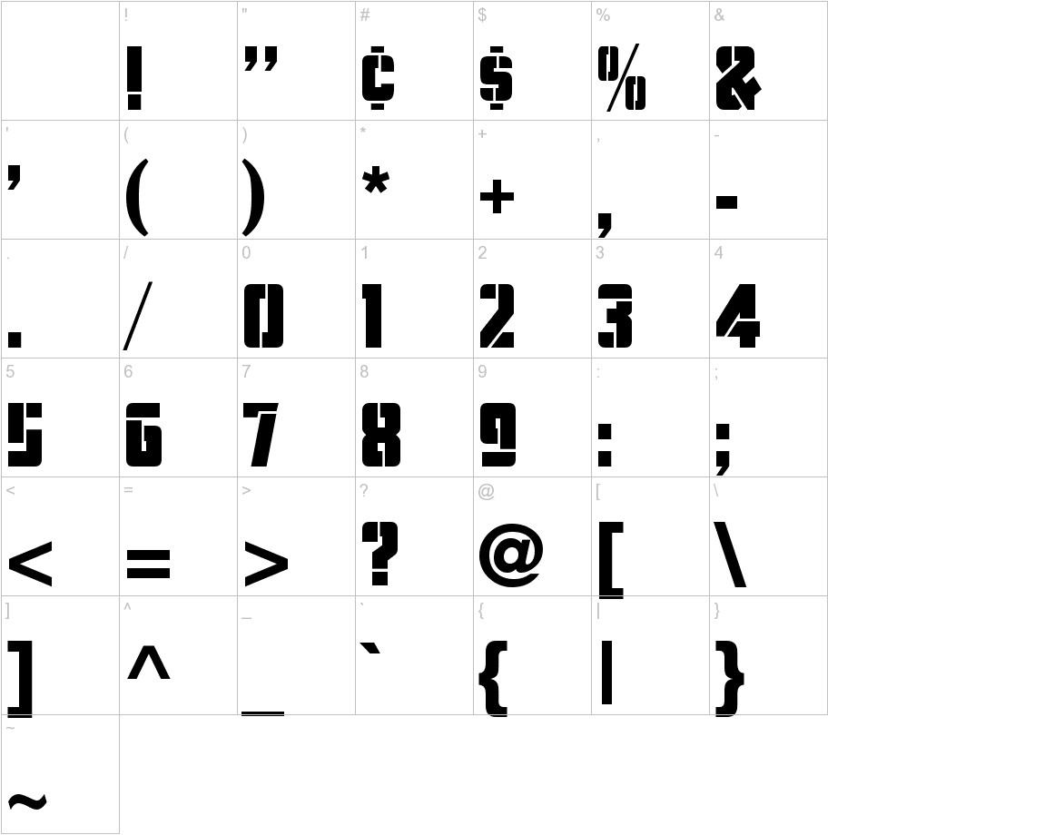 Stencil Camera Font | UrbanFonts.com