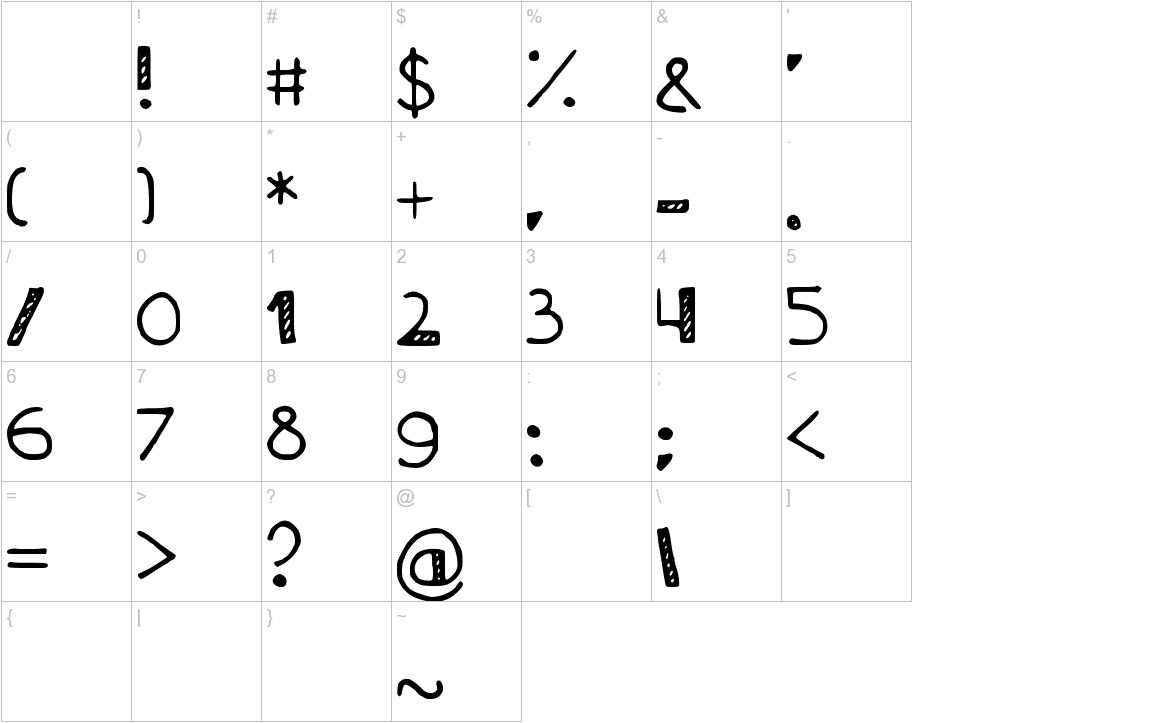 Font Without Diagonal Lines