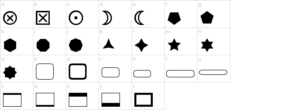 FnT_BasicShapes1 dingbat | UrbanFonts.com