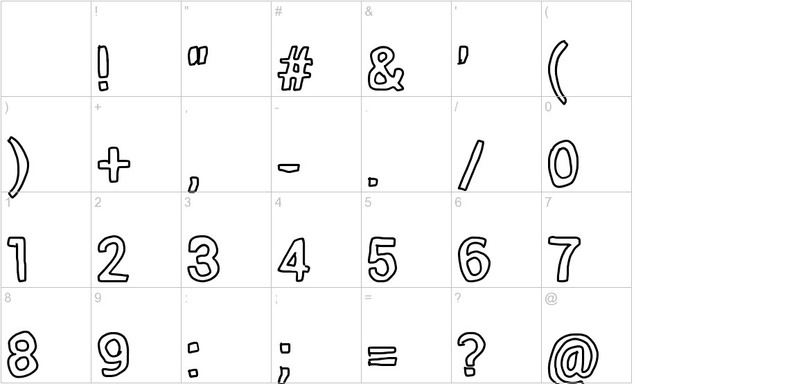 Outside Inside Outline Font