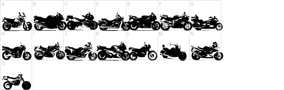 MotorBikez dingbat | UrbanFonts.com