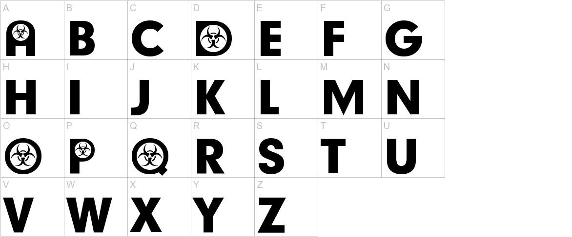 Biohazard Participants Font | UrbanFonts.com