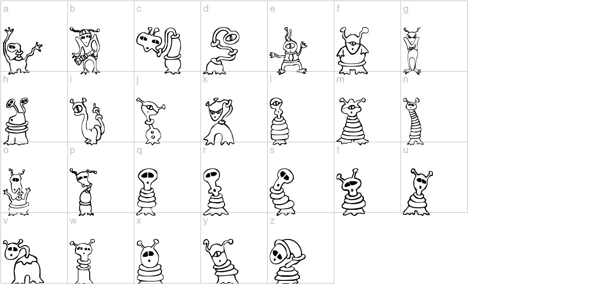 Alien Twits dingbat | UrbanFonts.com