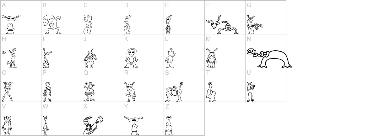 Alien Twits dingbat | UrbanFonts.com