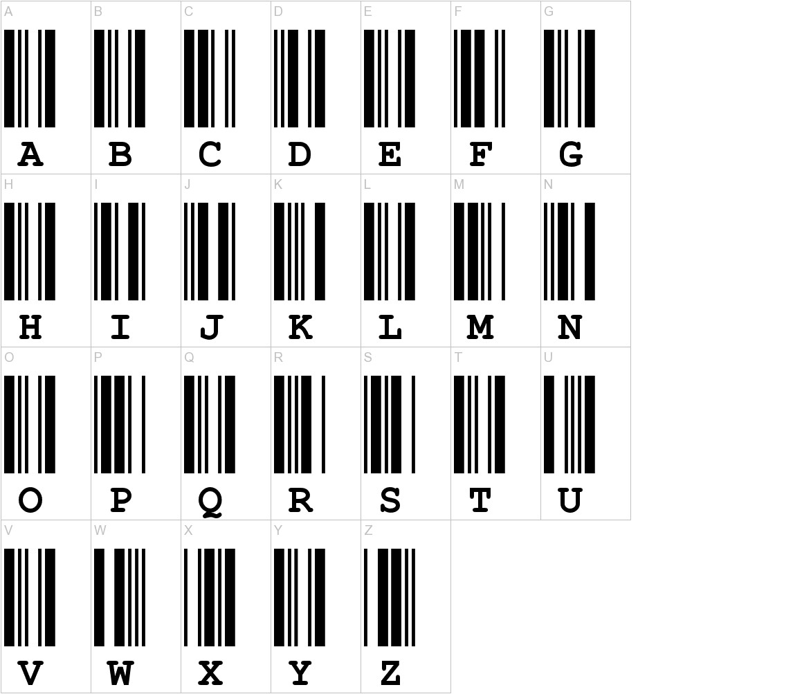 CIA Code 39 Medium Text dingbat | UrbanFonts.com