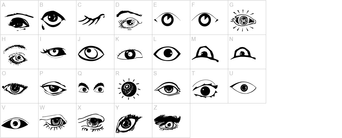 Eyes dingbat | UrbanFonts.com